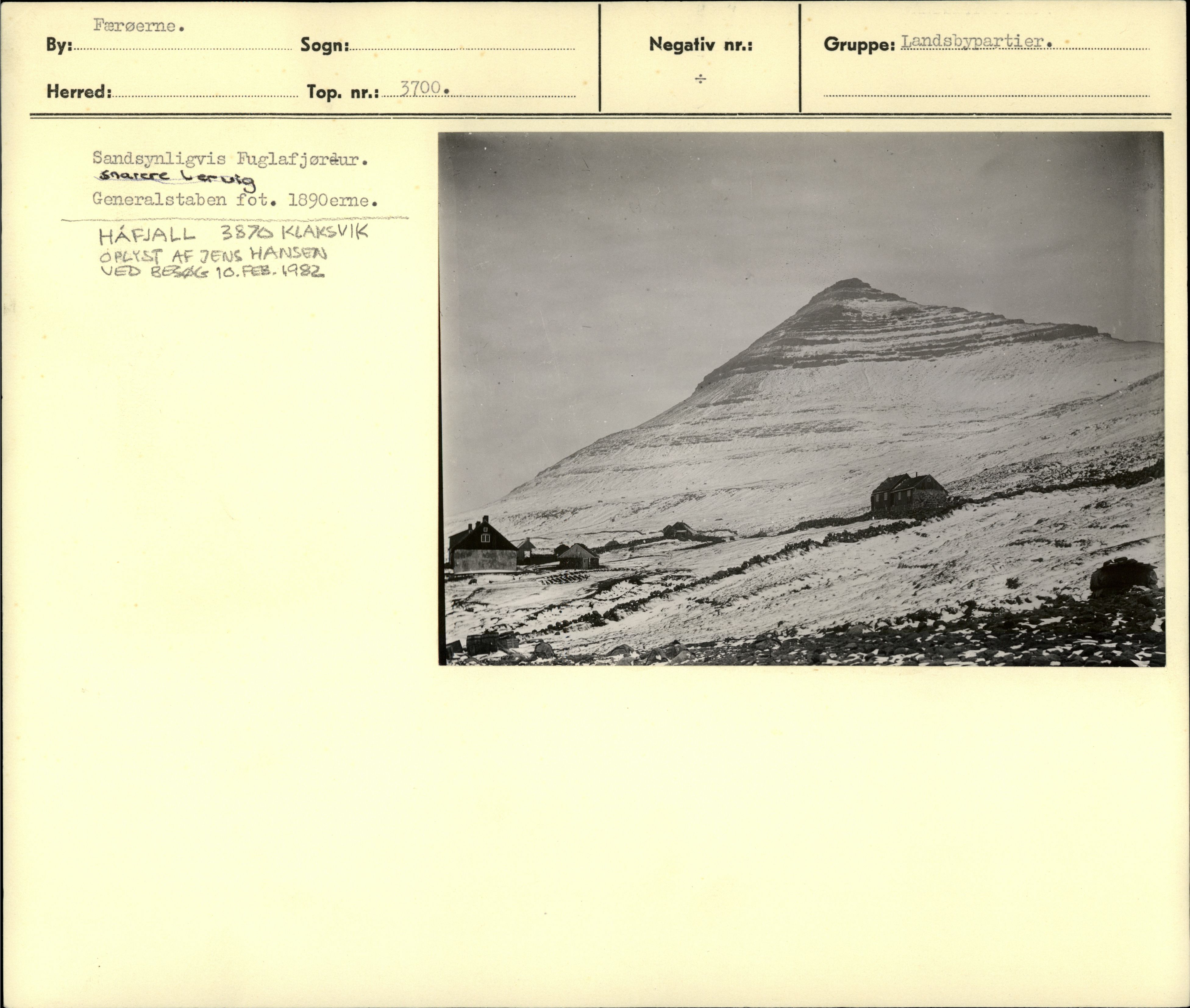 Háfjall i Klaksvig i Færøerne - Nationalmuseets Samlinger Online