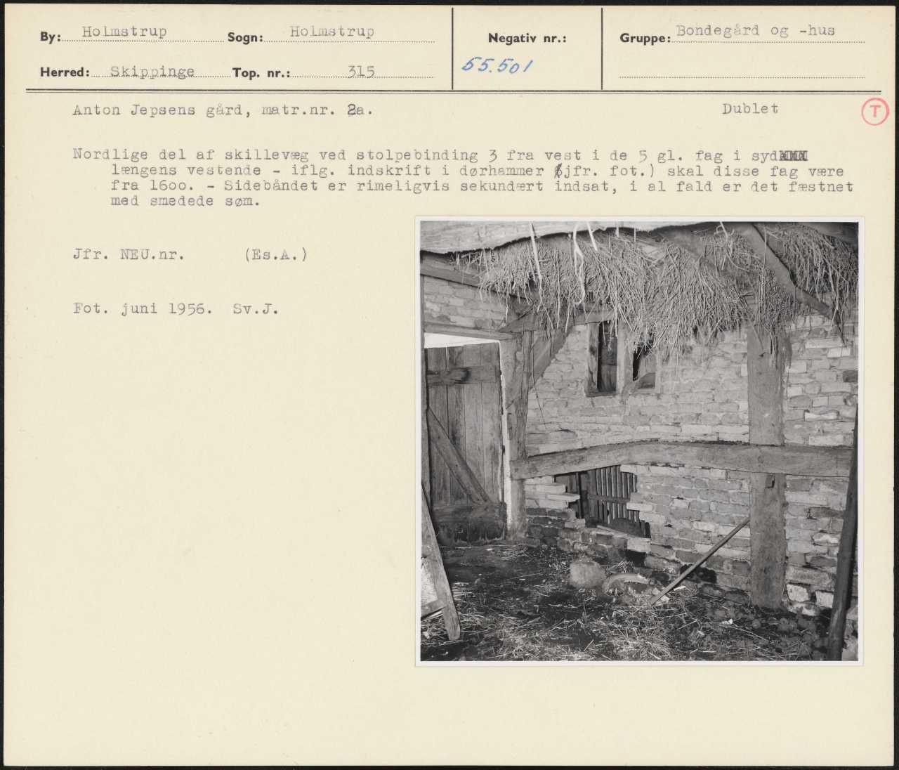 Bondegård, Holmstrup, 1956 - Nationalmuseets Samlinger Online