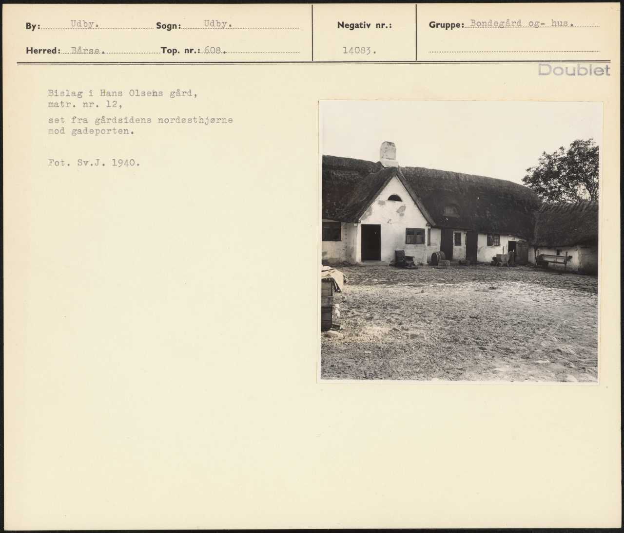 Bondegård, Udby, 1940 - Nationalmuseets Samlinger Online